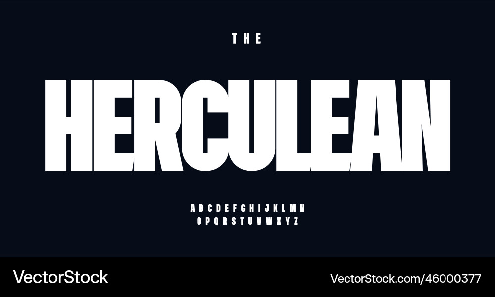 Strong powerful alphabet condensed letters clean Vector Image