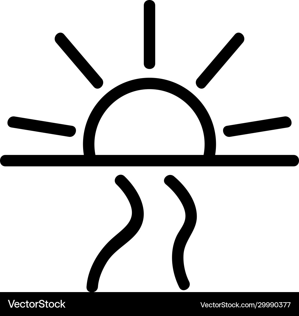 Sunrise icon isolated contour symbol Royalty Free Vector