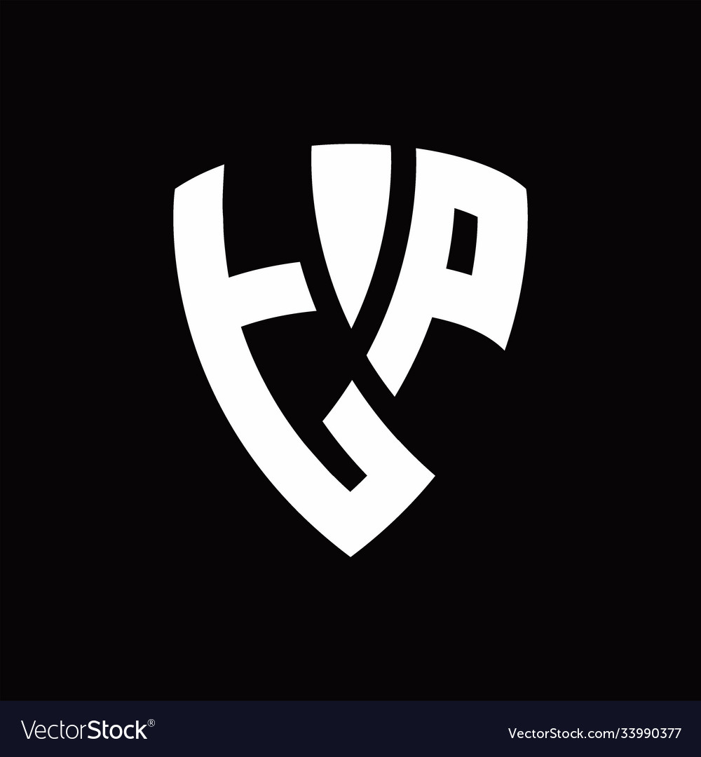 Tp logo monogram with shield elements shape Vector Image