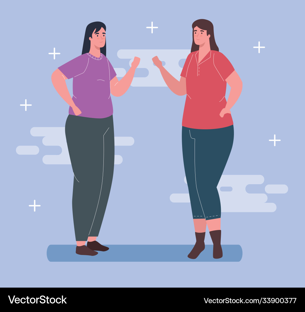 Young women standing talking avatar character Vector Image