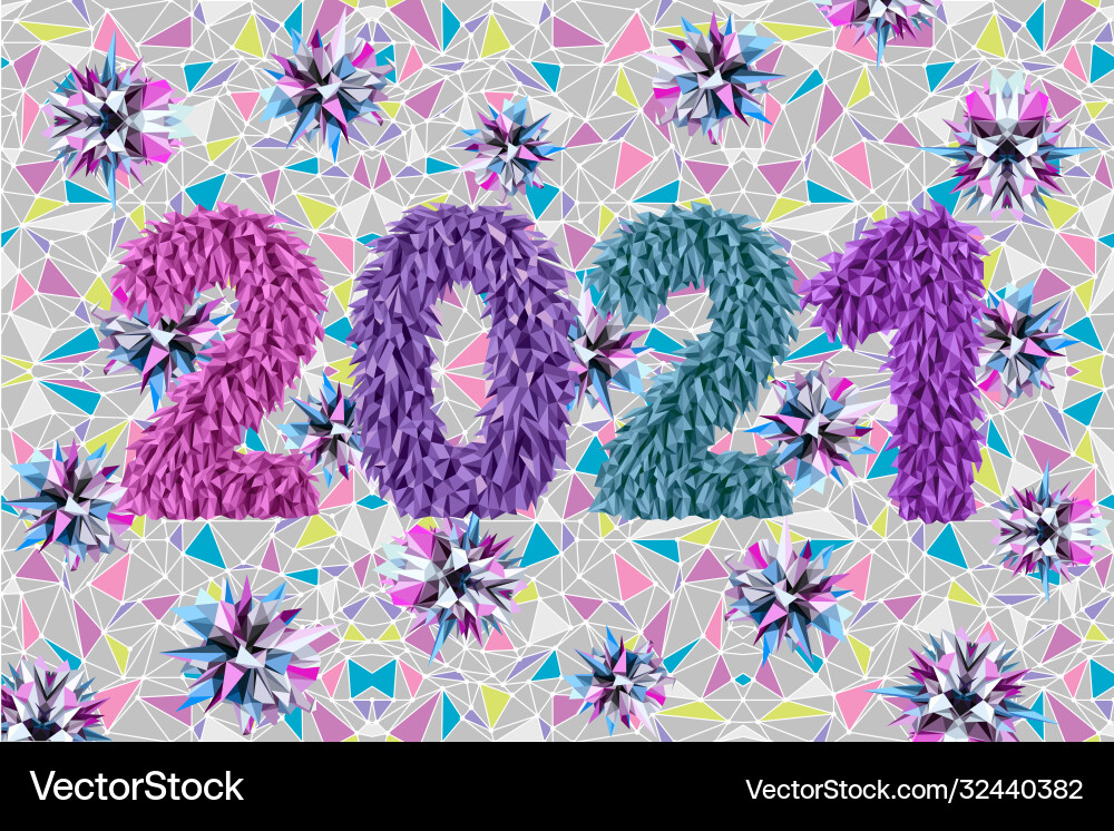 2021 from geometric frosty icicles Royalty Free Vector Image