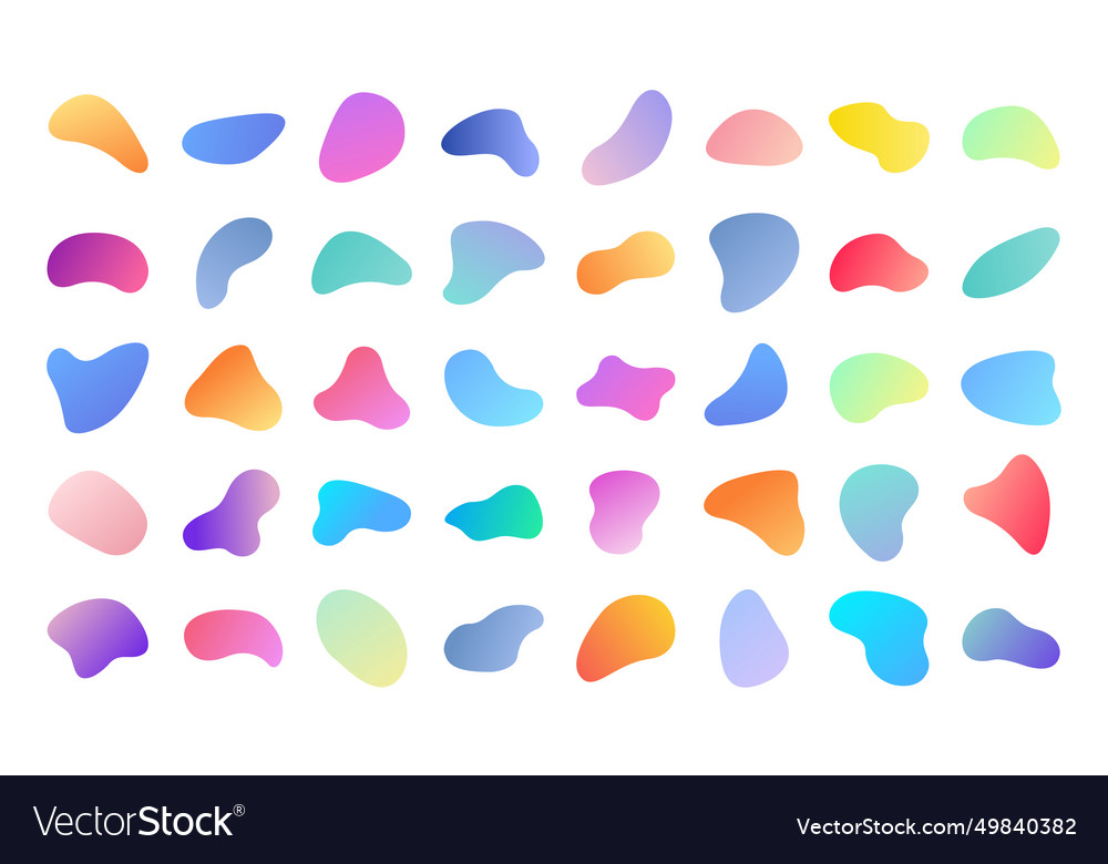 Abstract blotch shape liquid elements set Vector Image
