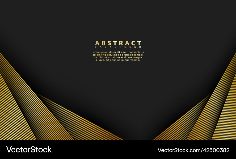 Black abstract premium background with golden Vector Image
