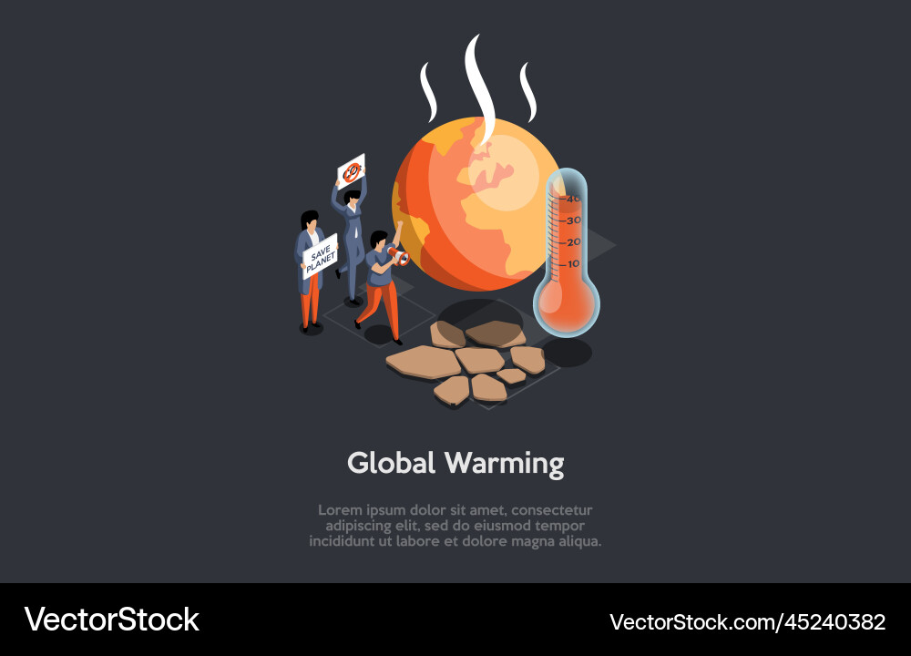 Concept of global warming co2 emissions Royalty Free Vector