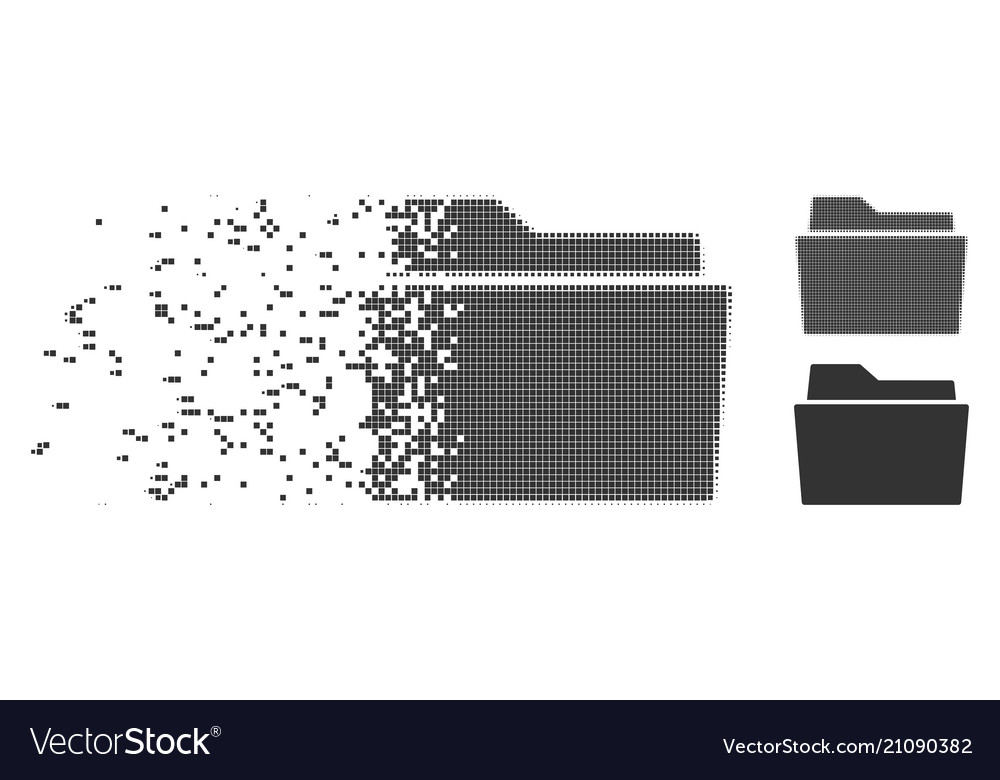 Fragmented pixel halftone folder icon Royalty Free Vector Fragmented pixel halftone folder icon Royalty Free Vector