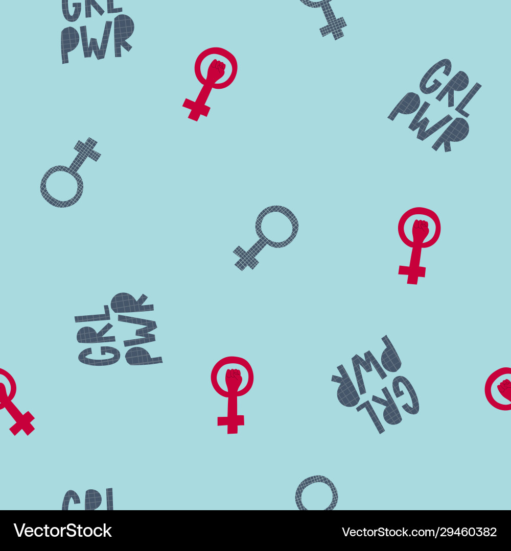 Girl woman power seamless pattern Royalty Free Vector Image