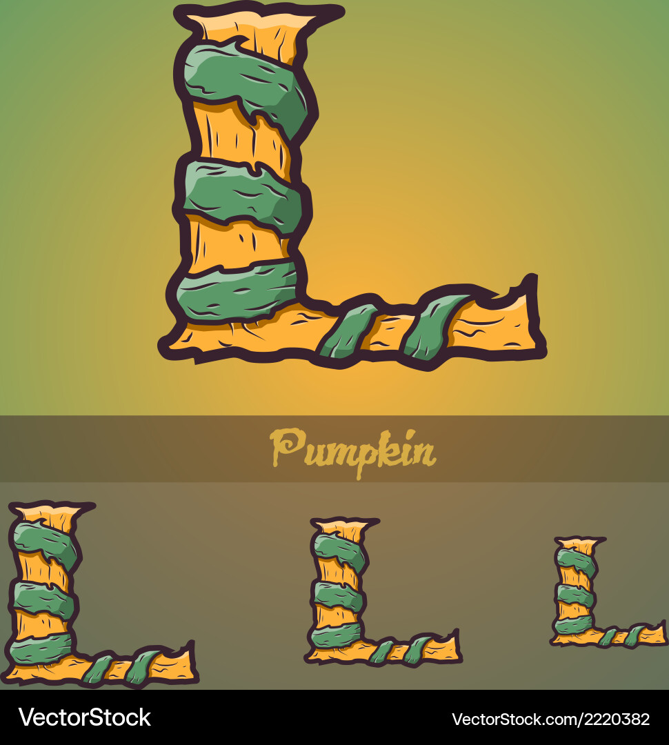 Halloween decorative alphabet - L letter Vector Image