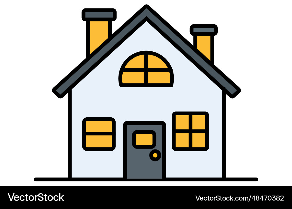 House flat icon houses little Royalty Free Vector Image
