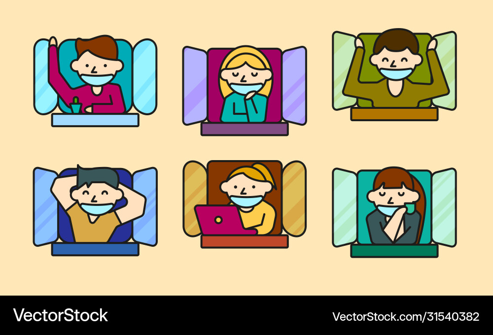 Isolation people during covid-19 pandemic Vector Image