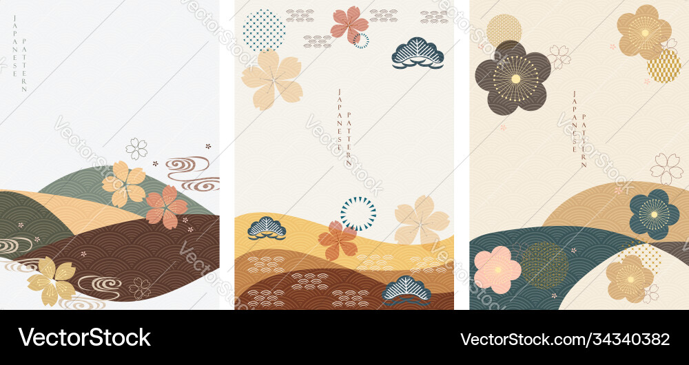 Japanese template abstract background in asian Vector Image