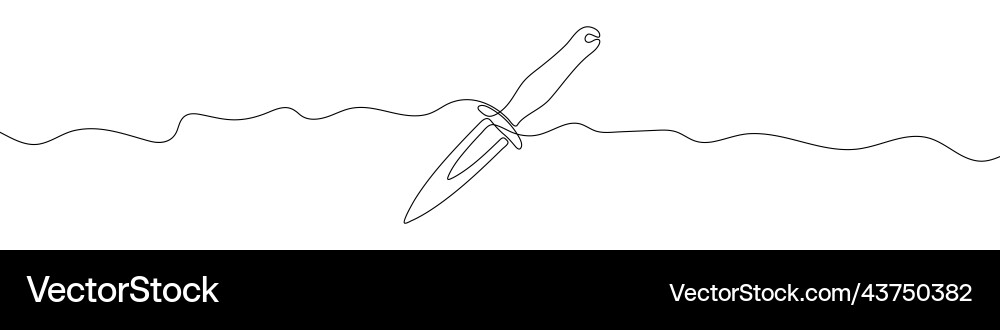 One continuous line drawing of knife knife linear Vector Image