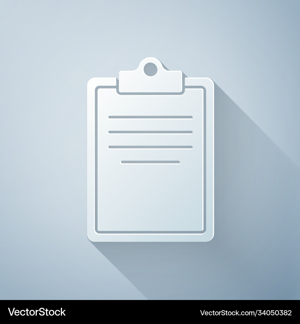 Paper cut clipboard with checklist icon isolated Vector Image