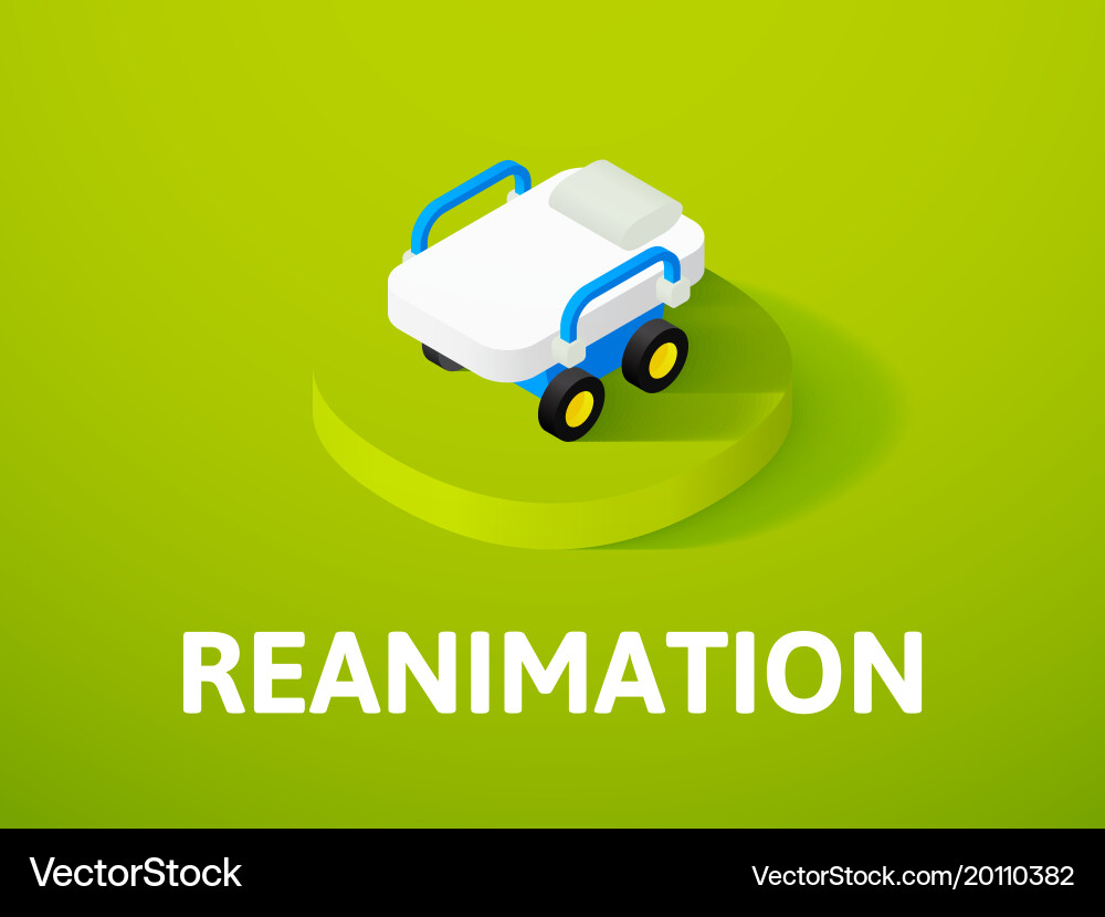 Reanimation isometric icon isolated on color Vector Image