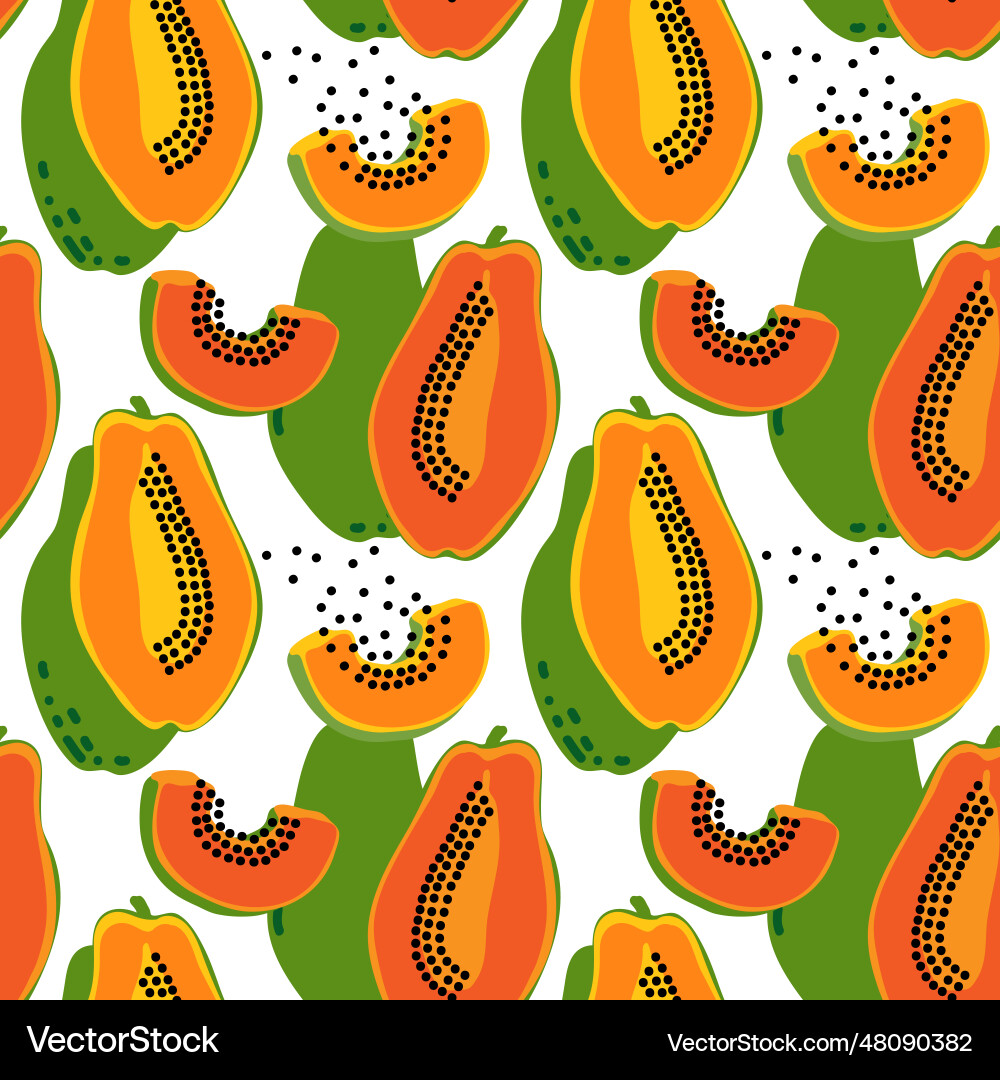 Seamless pattern with fruits colorful hand drawn Vector Image