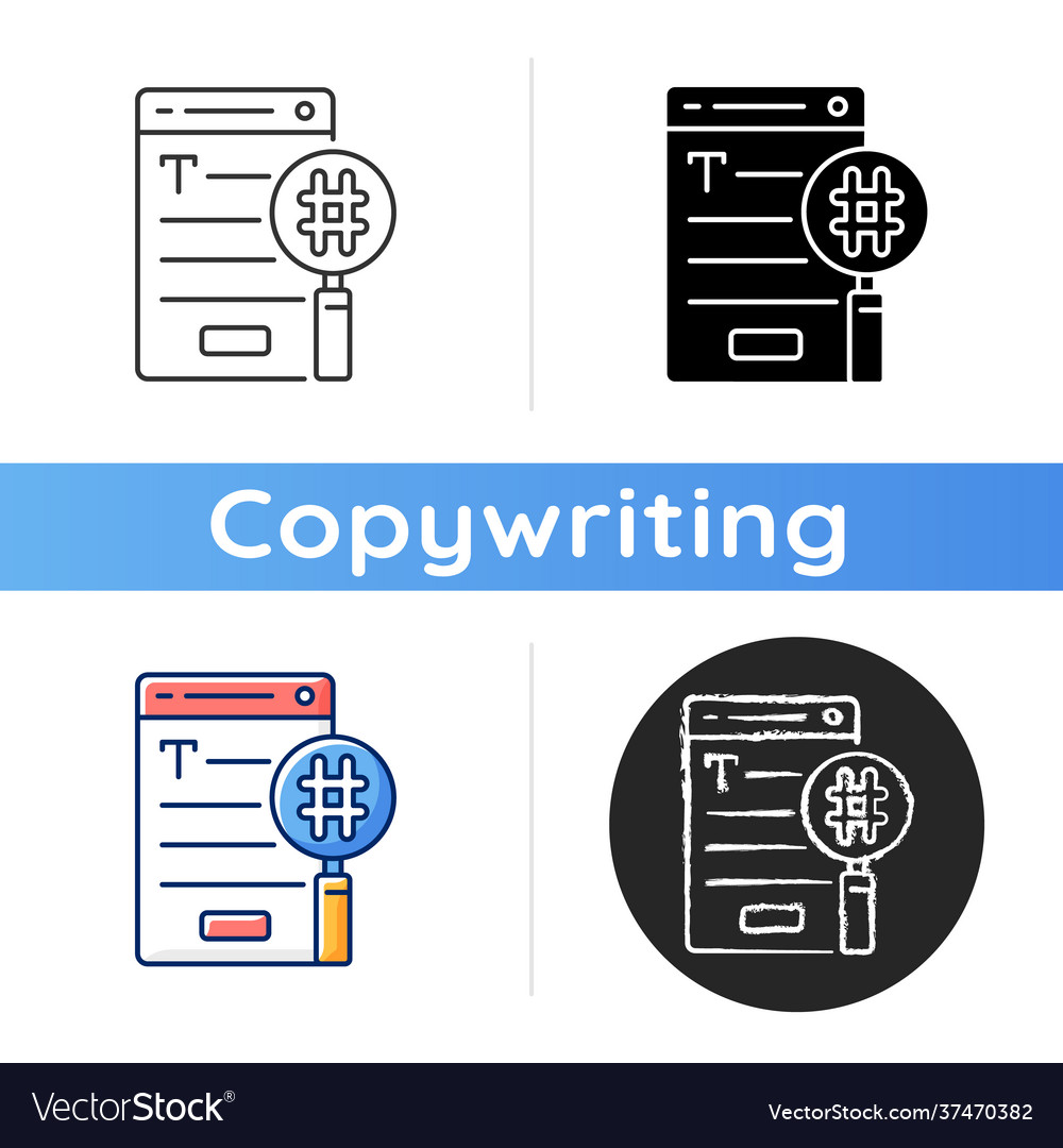 Seo copywriting icon Royalty Free Vector Image