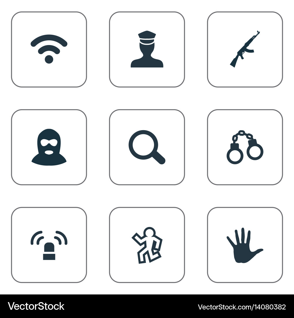 Set of simple offense icons Royalty Free Vector Image