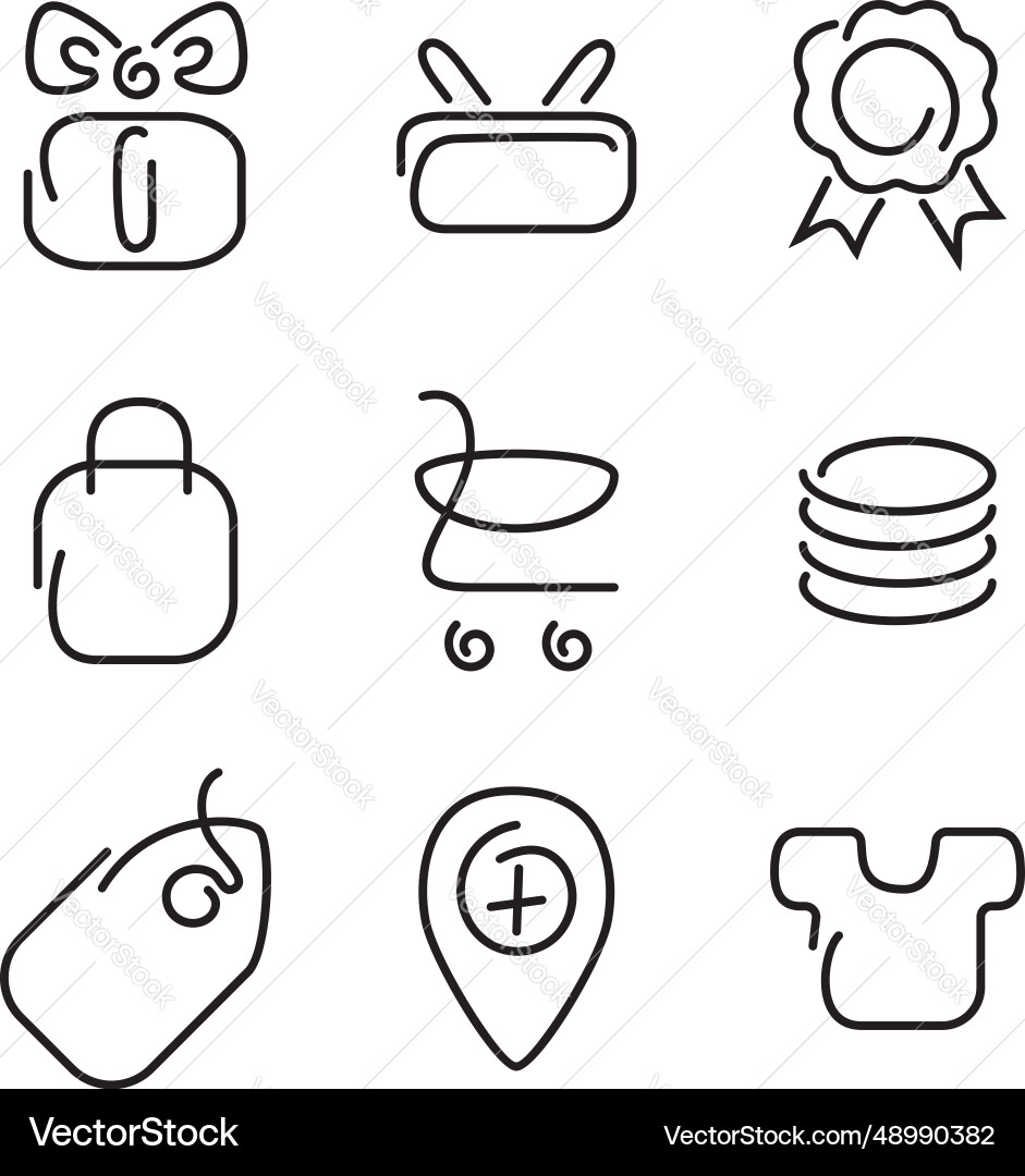 Trade sale set icons Royalty Free Vector Image