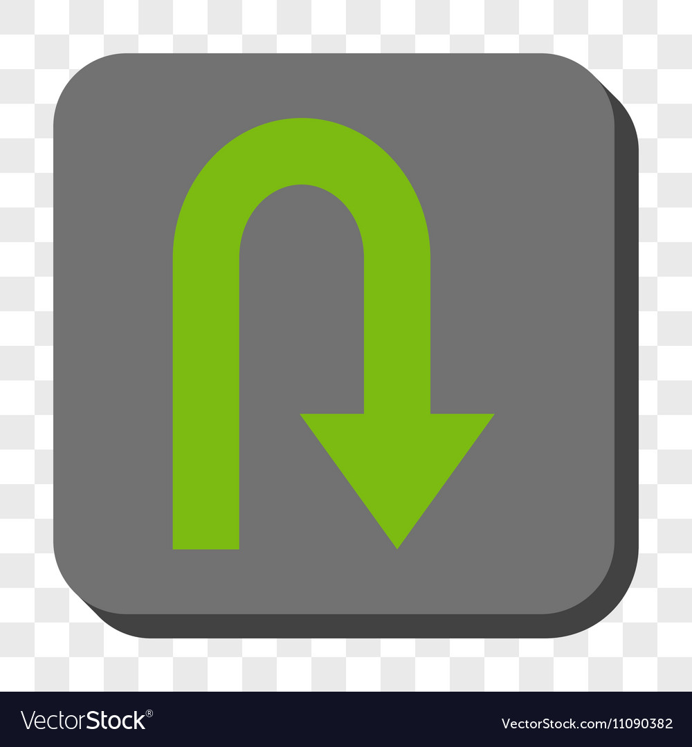 Turn Back Rounded Square Button Royalty Free Vector Image