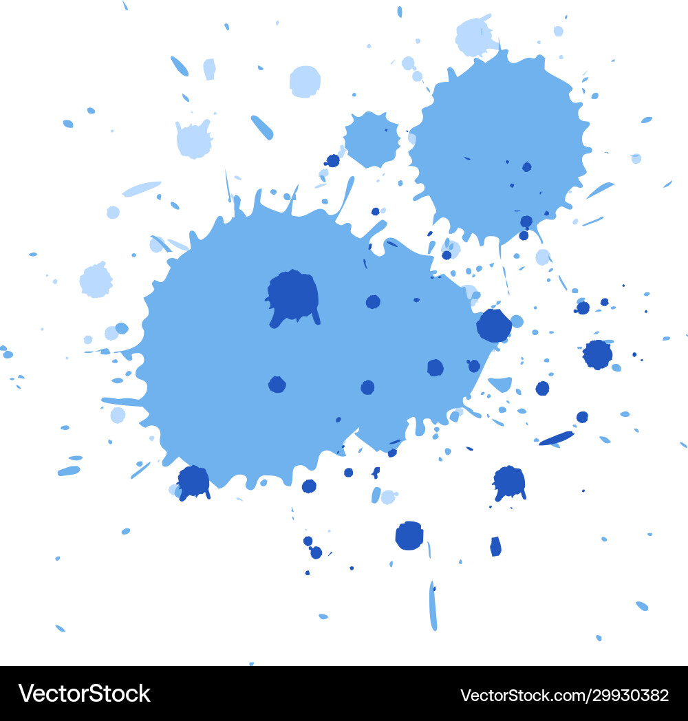 Watercolor splash in blue on white background Vector Image