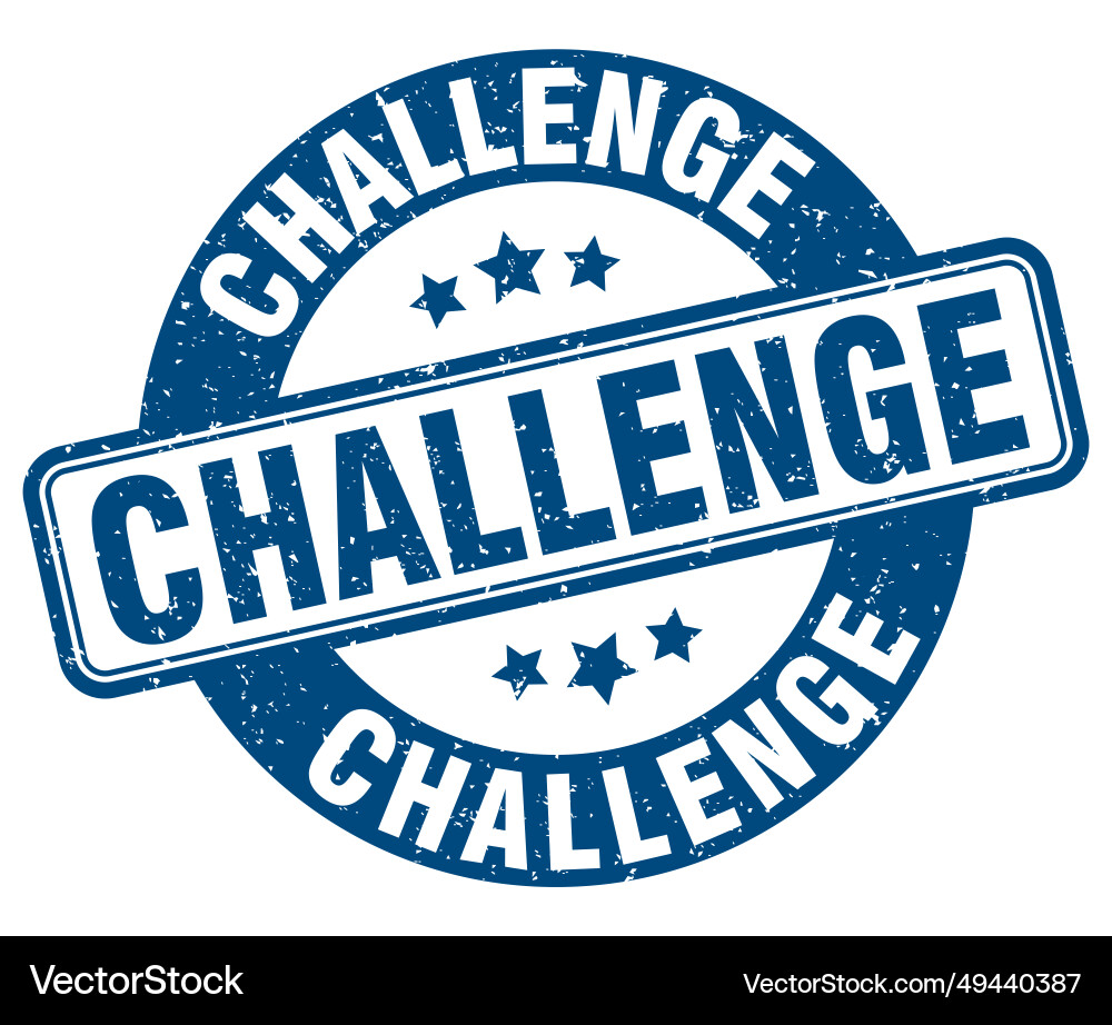 Challenge stamp label round grunge sign Royalty Free Vector