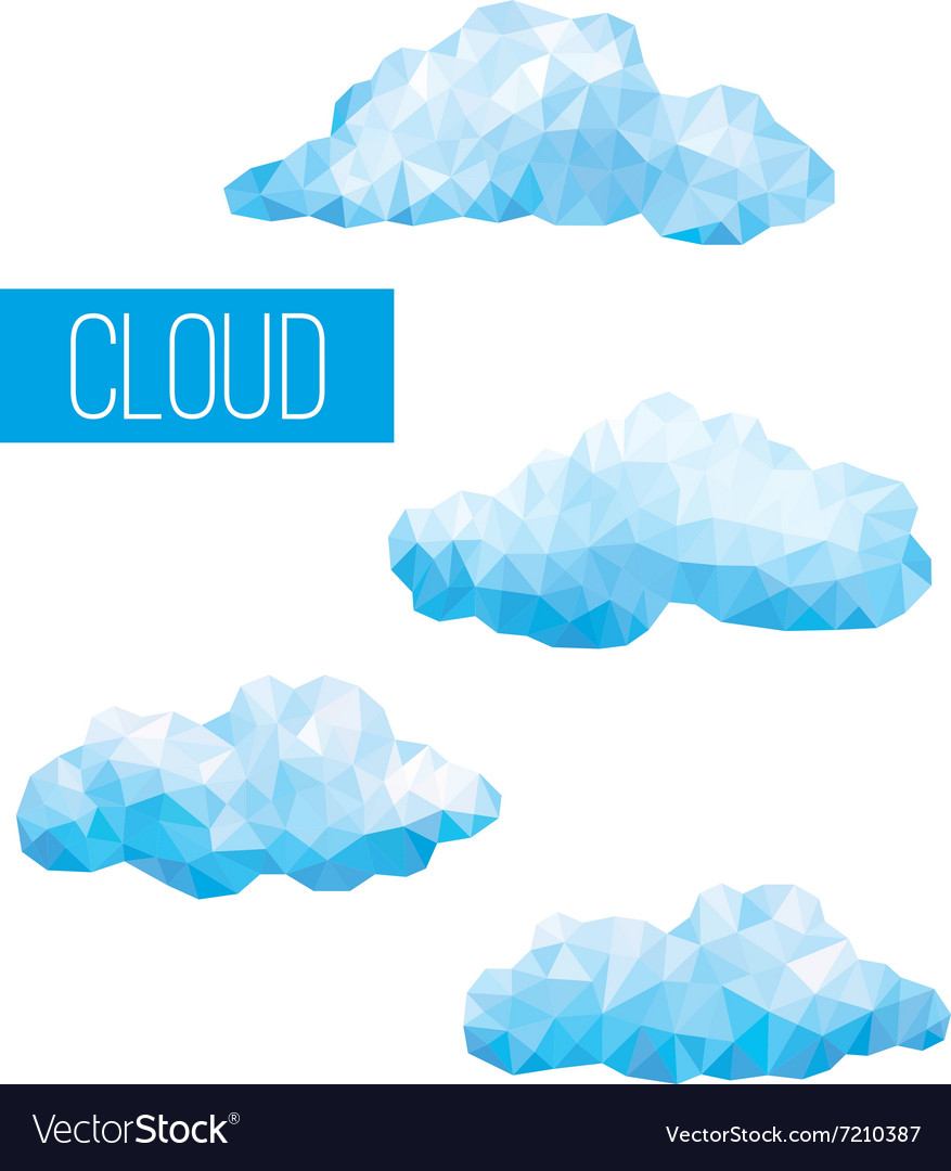Clouds geometric in style triangular low poly Vector Image