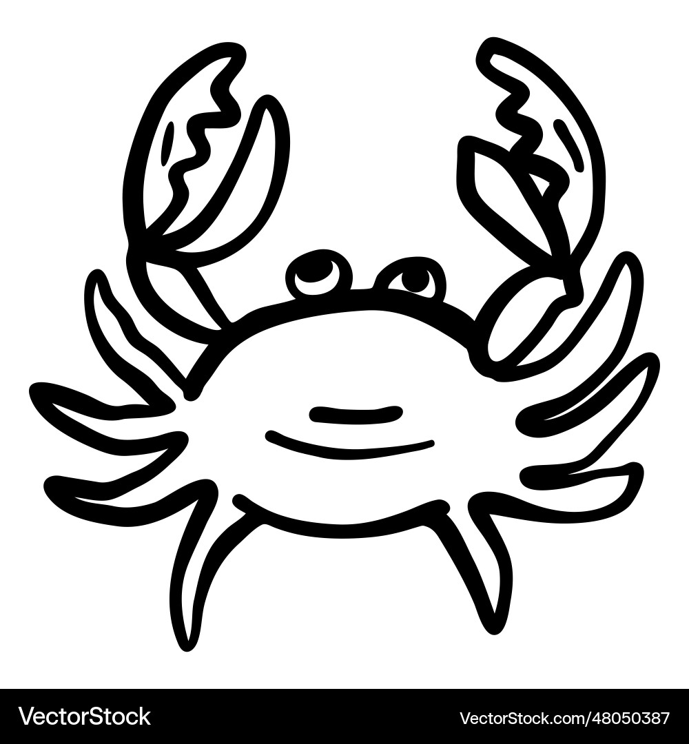Crab claw shell stroke Royalty Free Vector Image
