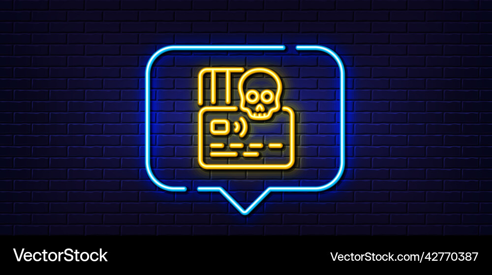 Cyber attack line icon ransomware threat sign Vector Image