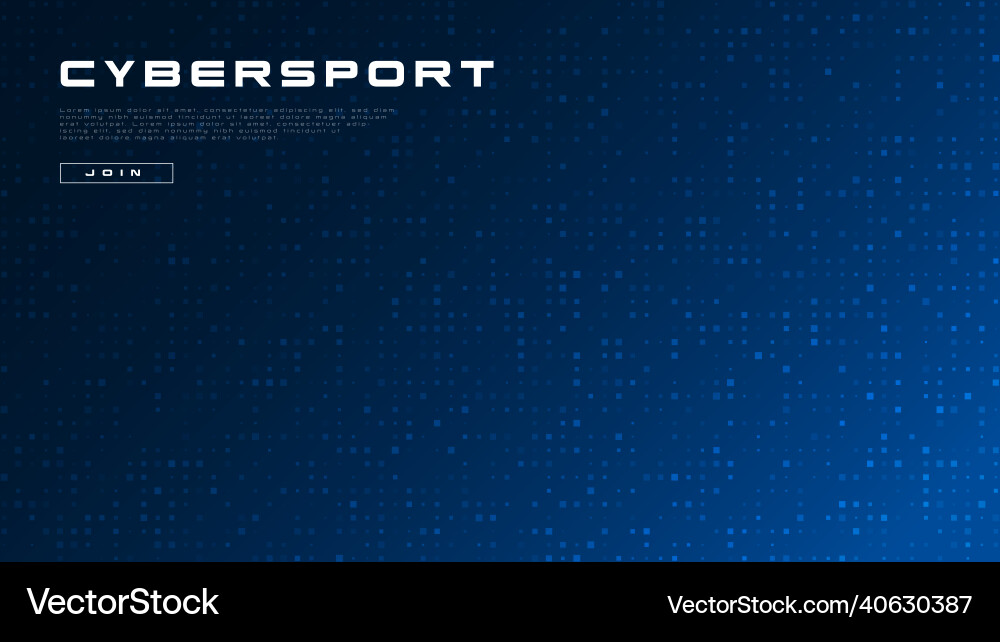 Cyber sport banner dark blue gradient background Vector Image