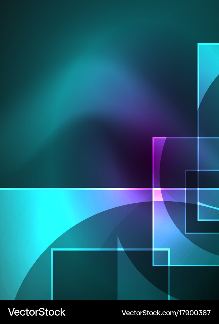 Glowing squares in the dark digital abstract Vector Image