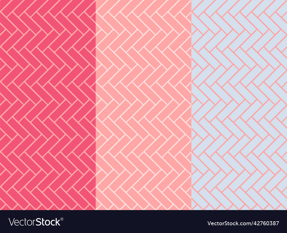Herringbone tile patterns diagonal pink ceramic Vector Image