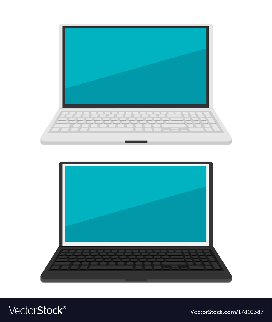 Laptop flat Royalty Free Vector Image - VectorStock