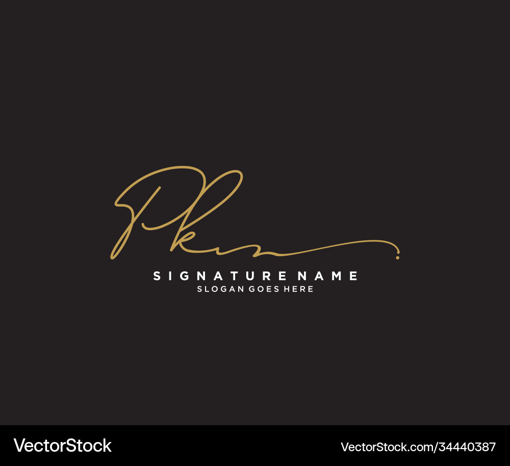 Letter pk signature logo template Royalty Free Vector Image