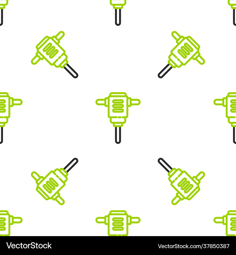 Line electric rotary hammer drill machine icon Vector Image