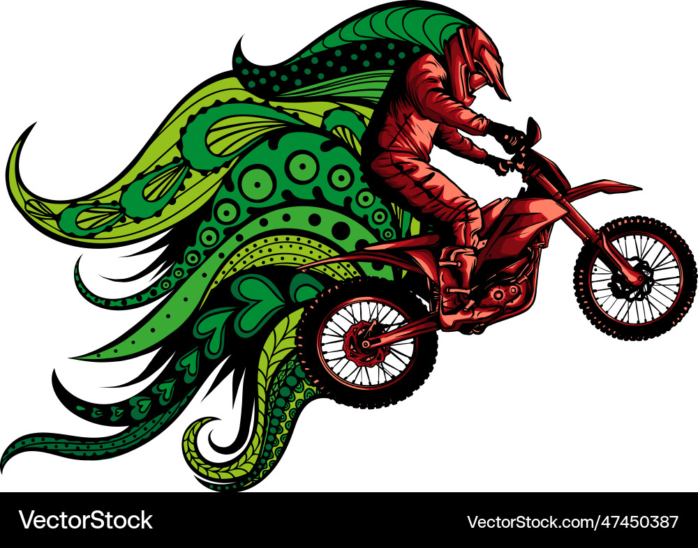 Motocross and rider Royalty Free Vector Image - VectorStock