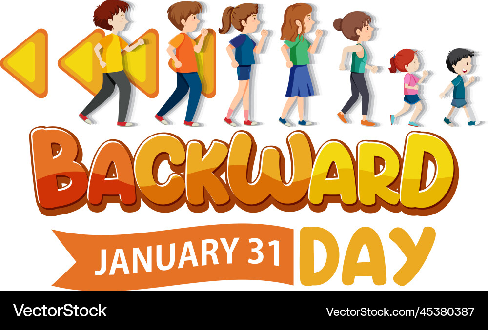 National backward day banner design Royalty Free Vector