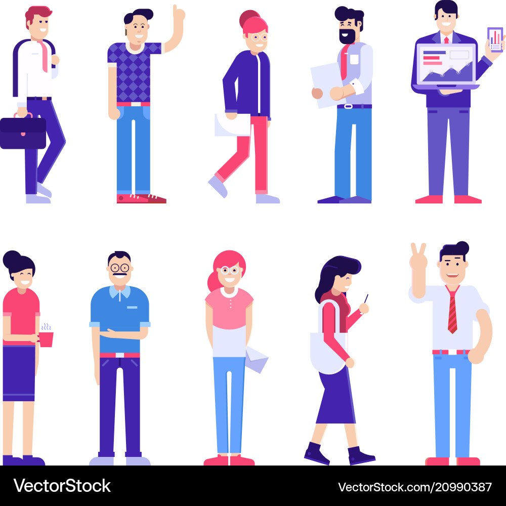 Office people set modern society Royalty Free Vector Image