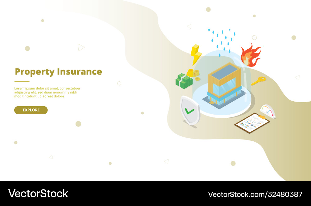 Property insurance building on fire campaign Vector Image