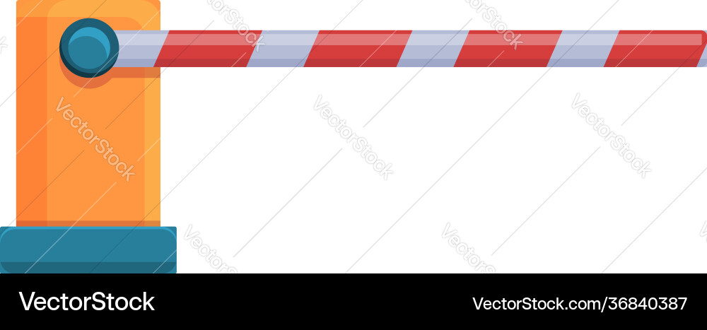 Railroad barrier element icon cartoon style Vector Image