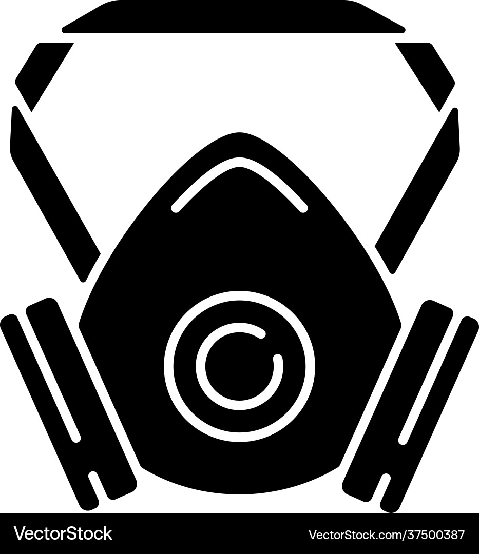 Respirator black glyph icon Royalty Free Vector Image