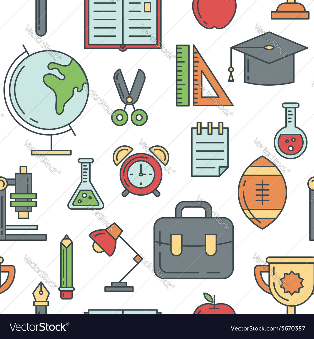 School seamless pattern Royalty Free Vector Image