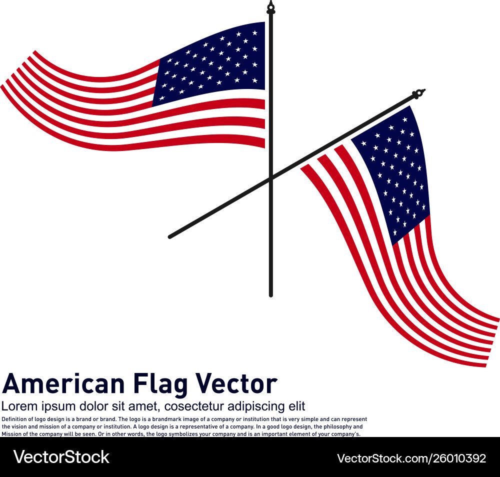 American flag design template icon symbol Vector Image
