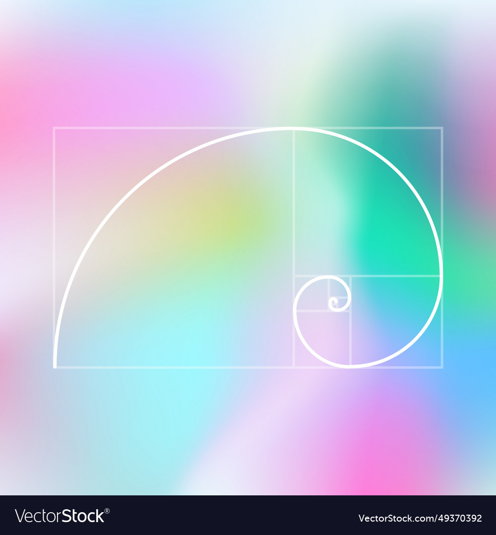 Background with golden ratio proportion fibonacci Vector Image