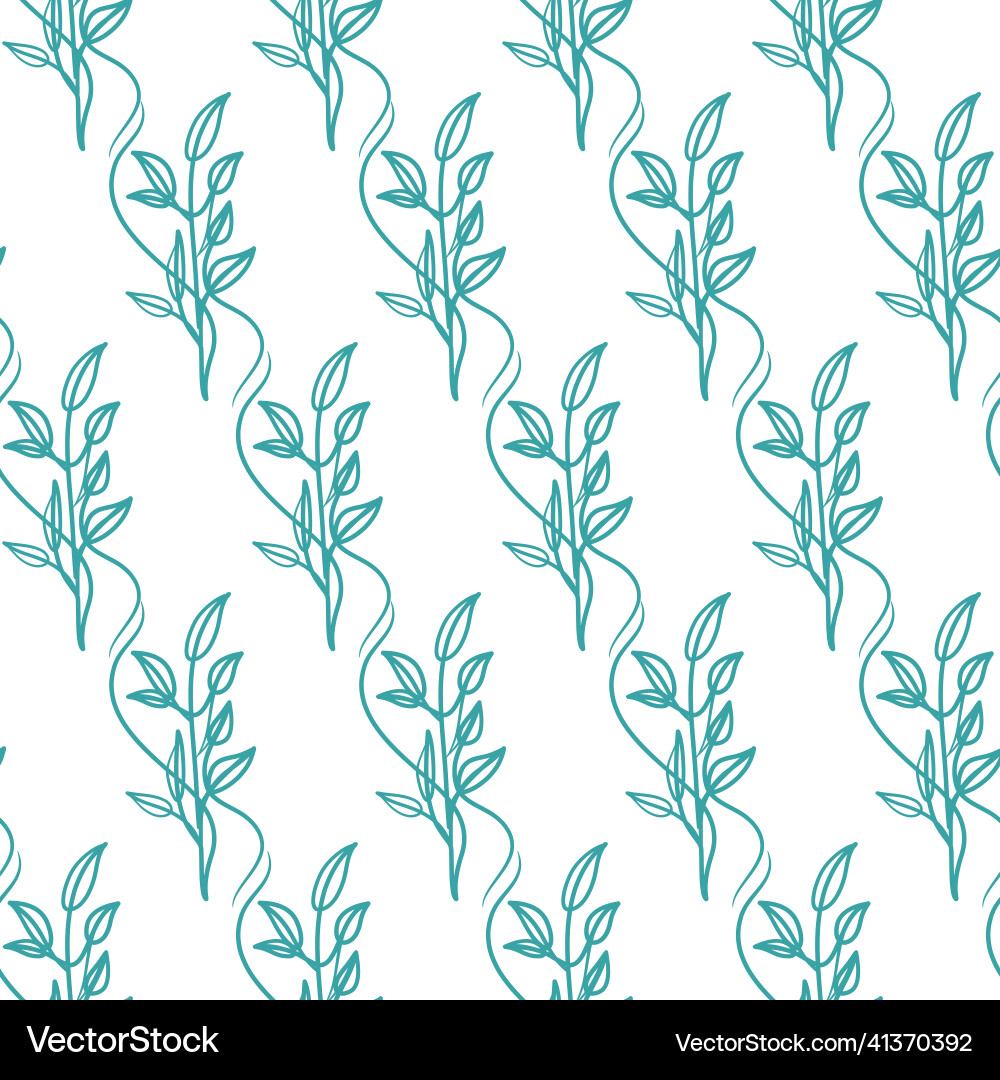 Botanical floral leaves seamless pattern Vector Image