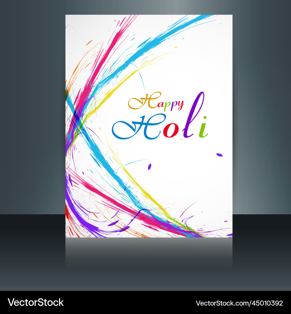 Colorful holi celebration card Royalty Free Vector Image