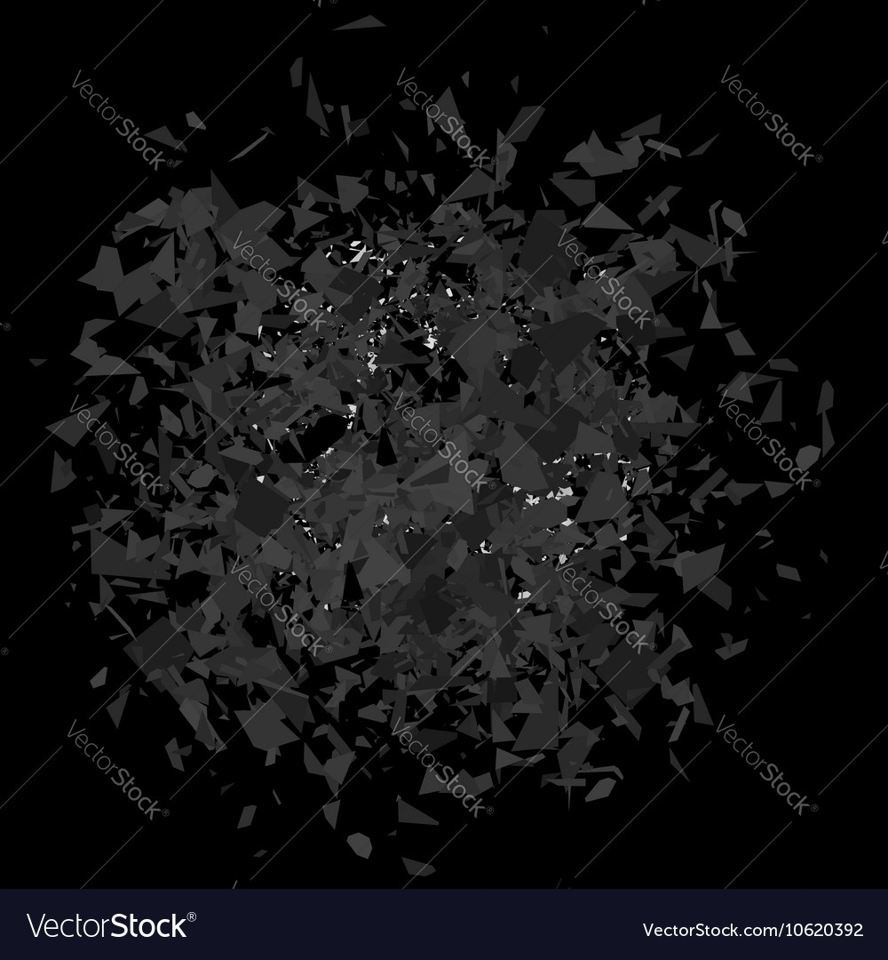 Explosion cloud grey pieces Royalty Free Vector Image