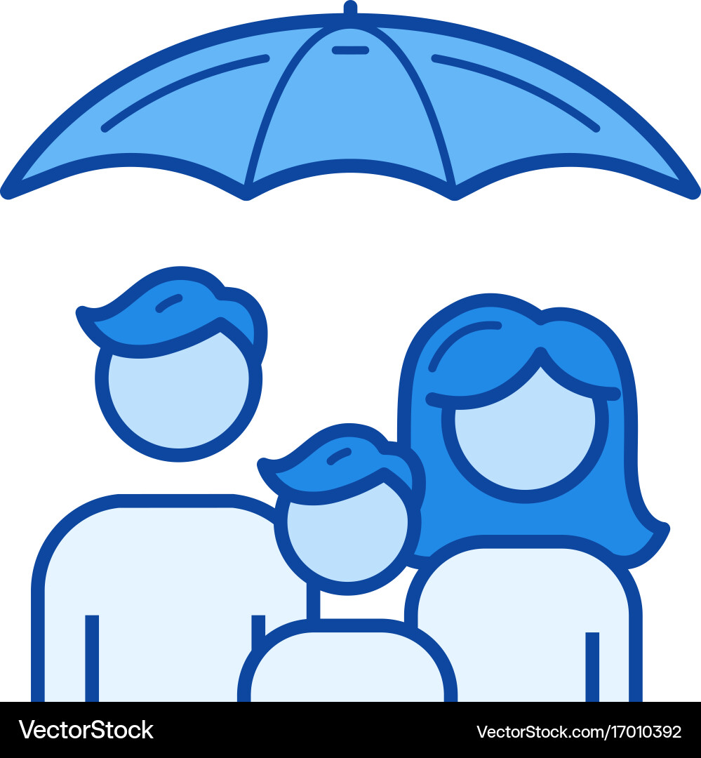 Family protection line icon Royalty Free Vector Image