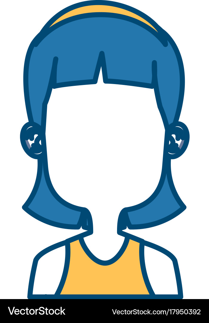 Girl faceless cartoon Royalty Free Vector Image