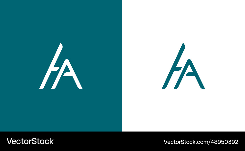 Ha letter logo design icon brand identity Vector Image