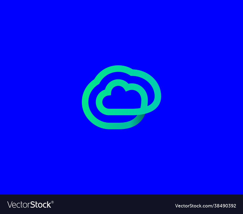 Linear cloud loop icon logo design template Vector Image