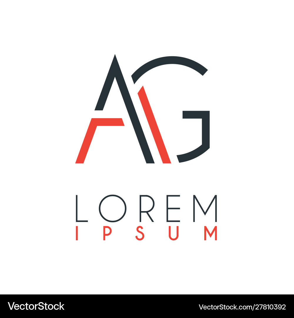 Logo between letter a and g or ag Royalty Free Vector Image